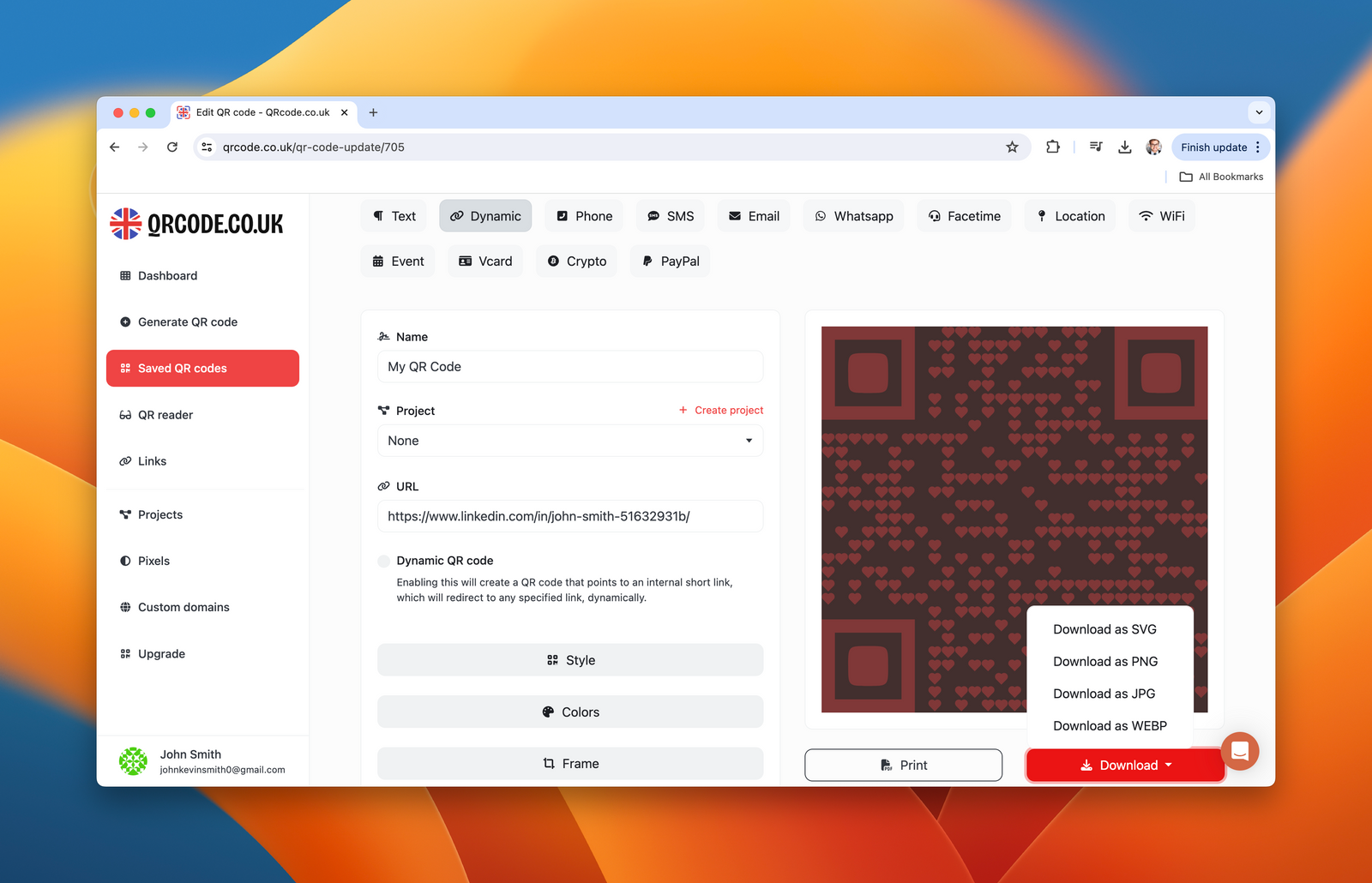 Linkedin QR Code Generator For Free (Trackable)